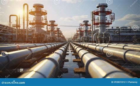 Energizing Sunrise The Veins Of Industry With Oil And Gas Pipelines