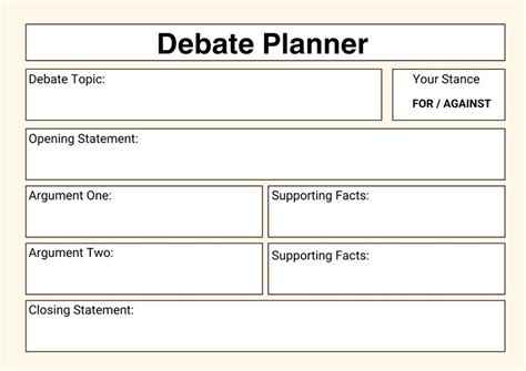 Free And Customizable Debate Templates