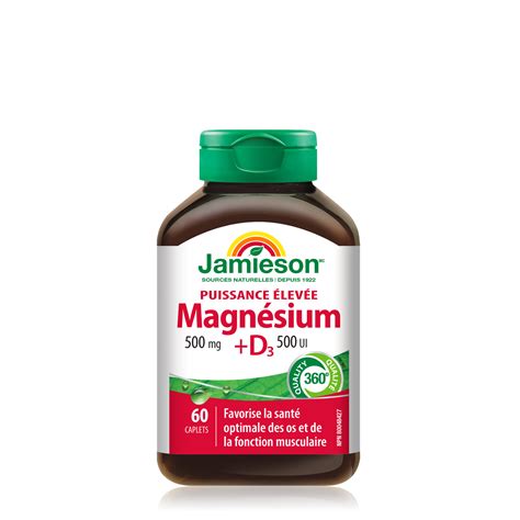 Jamieson™ Magnesium 500 Mg Plus D3 500 Iu 60 Caplets