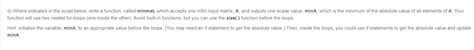 Solved Function Will Use Two Nested For Loops One Inside Chegg