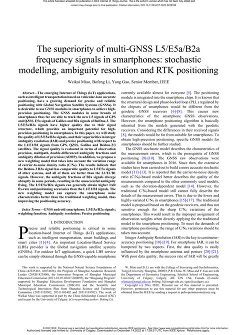 Pdf The Superiority Of Multi Gnss L5e5ab2a Frequency Signals In