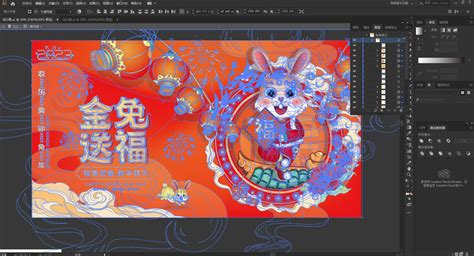 兔年海报金兔送福春节节日素材设计模板汇图网