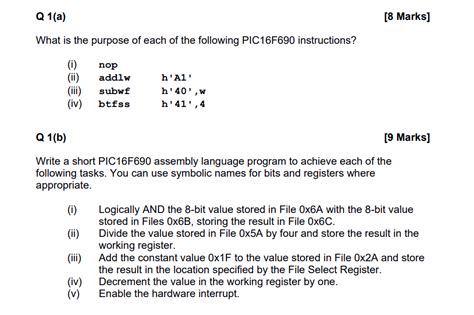 Solved Q 1a 8 Marks What Is The Purpose Of Each Of The