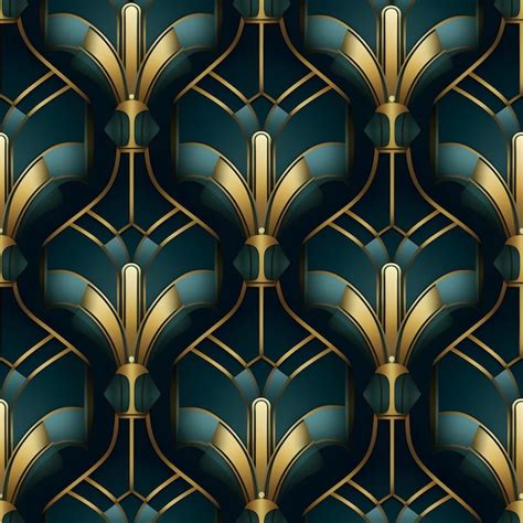 Premium Photo Geometric Realistic Luxury Art Deco Seamless Pattern