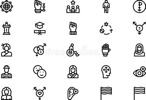 Diversity Inclusion Icons Collection Is A Vector Illustration With