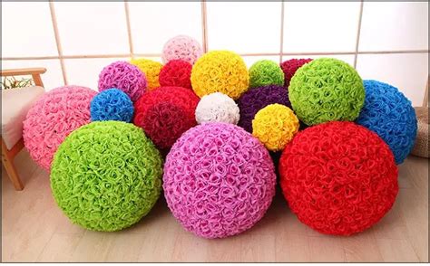 Silk Flower Ball 16 40cm Big Size Kissing Balls Artificial Encryption