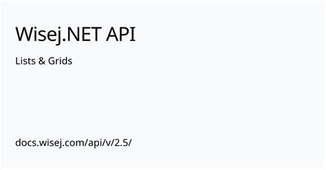 Lists Grids Wisej NET API