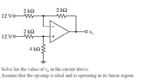 Solved Solve For The Value Of Vo In The Circuit Above