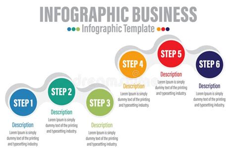 Circle Colorful Infographic Design Template With Numbers Six 6 Steps