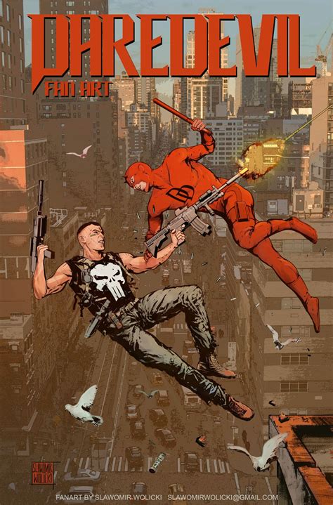 Daredevil Vs Punisher Fan Art Cover Punisher Comic Covers Daredevil