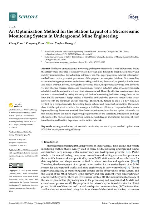 Pdf An Optimization Method For The Station Layout Of A Microseismic Monitoring System In