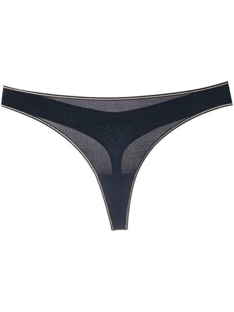 Marlies Dekkers Manjira Sheer Coverage Thong Blue Editorialist