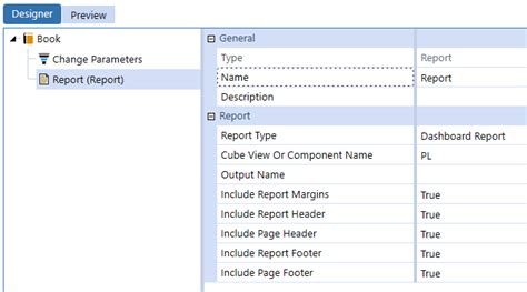 dashboard component in report book onestream community