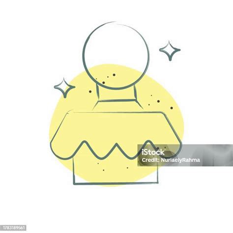 아이콘 매직 볼 놀이 공원 기호와 관련이 있습니다 색상 별점 스타일 심플한 디자인 편집 가능 간단한 일러스트레이션 3차원 형태에 대한 스톡 벡터 아트 및 기타 이미지