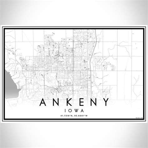 Ankeny Iowa Map Print In Classic — Jace Maps