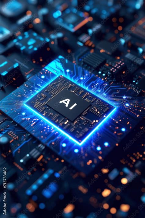 Ai Microchip On Pcb Artificial Intelligence Microchip Ai Chipset On Circuit Board Future