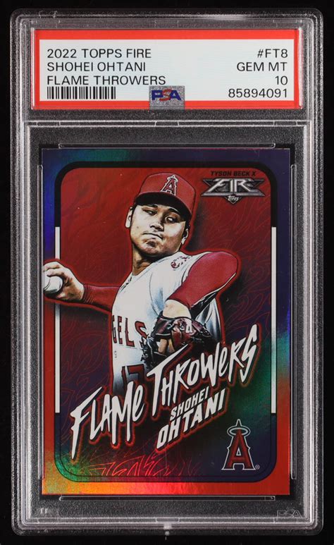 Shohei Ohtani 2022 Topps Fire Flame Throwers Ft8 Psa 10 Pristine