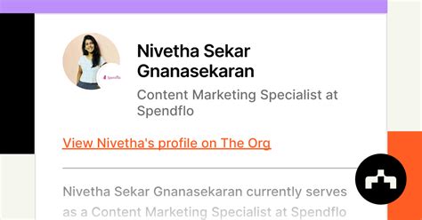 Nivetha Sekar Gnanasekaran Content Marketing Specialist At Spendflo