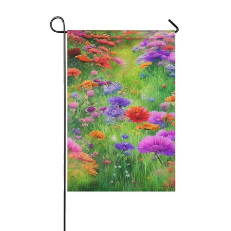 Summer Garden Flag Floral 12x18 Inch Double Sided For Outside Hello