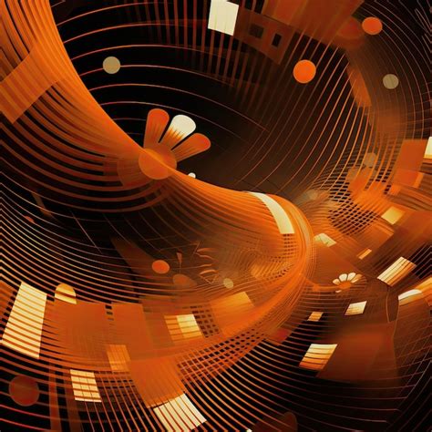 Abstract Data Visualization Futuristic Orange Seamless Pattern