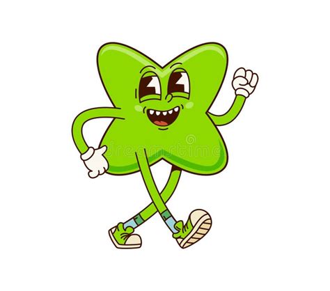 Multiplication Sign Math Groovy Cartoon Character Stock Vector