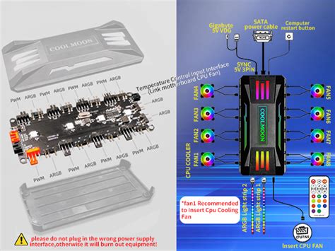 Mua FelRelWel Computer Fan Temperature ARGB Controller Integrator Remote Control Computer ARGB