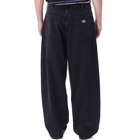 Obey Bigwig Baggy Denim Jeans Faded Black Ccs