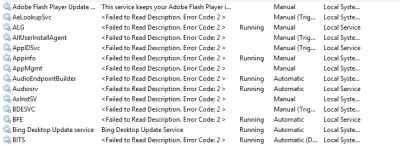 Failed To Read Description Error Code For Background Services
