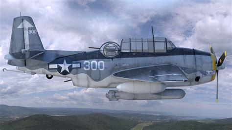 Grumman Tbf Avenger Tarpon 3d Model 149 Fbx Ma Obj Unknown