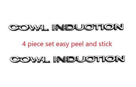 Cowl Induction Hood Emblems 4 Piece Set With Double Sided Tape