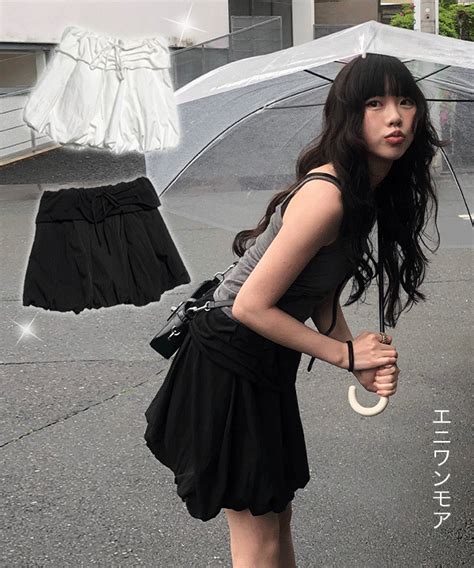 애니원모어 스윙 리본 펌킨 벌룬 미니 스커트 2color