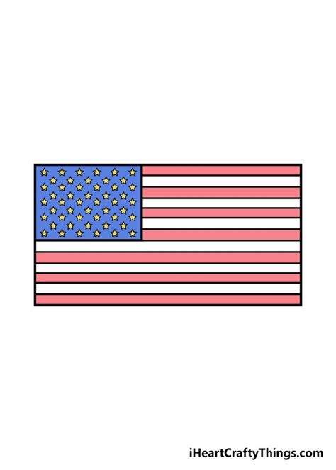 15 Usa Flag Drawing Ideas How To Draw Usa Flag Diyncrafty