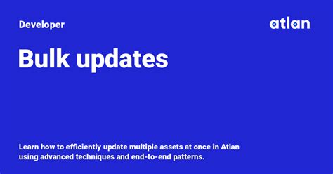 Bulk Updates Developer
