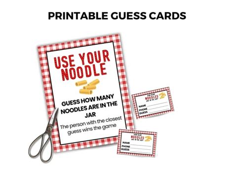 Noodle Guessing Game How Many Noodles By Simplify Create Inspire Designs
