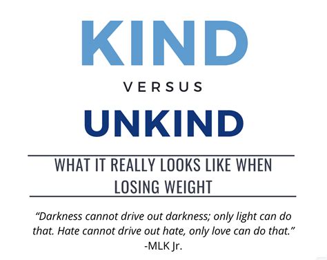 Infographic Kind Vs Unkind When Losing Weight Teresa Keever