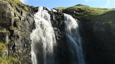 Mountain Waterfall Among Rocks And Plants Stock Footage Video Of