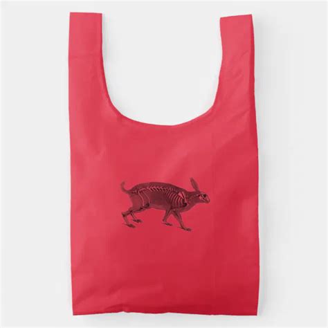 scary vintage bunny skeleton reusable bag zazzle