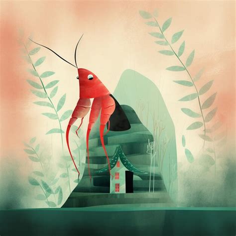Premium Photo There Is A Red Squid That Is Sitting In A Cave
