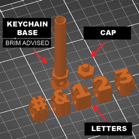 3d Printable Customizable Fidget Name Keychain Spinner Numbers And