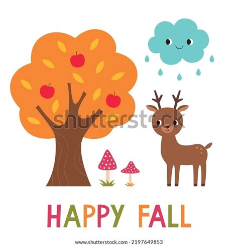 Hello Fall Vector Greeting Card Stock Vector Royalty Free 2197649853