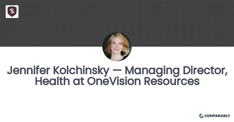 Jennifer Kolchinsky — Managing Director Health At Onevision Resources