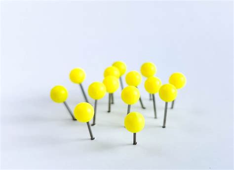 Yellow Push Pins 100 Pc Map Push Pins Yellow Ball Push Etsy