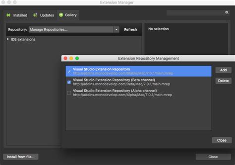 C Installing Extensions On Visual Studio Mac Stack Overflow