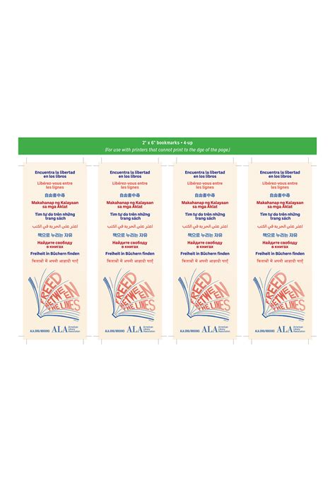 Freed Between The Lines Multilingual Bookmark File