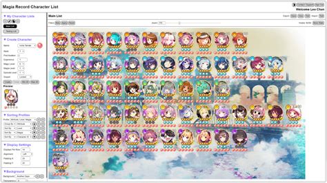 Magia Record Character List Web Application Rmagiarecord