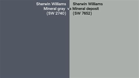 Sherwin Williams Mineral Gray Vs Mineral Deposit Side By Side Comparison