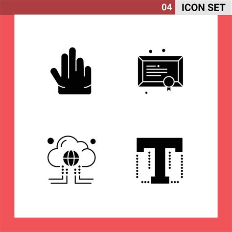 Thematic Vector Solid Glyphs And Editable Symbols Of Fingers Data