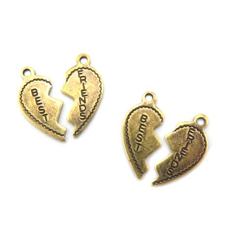 19mm “best Friends” Broken Heart Charm Brooklyn Charm