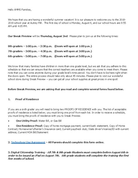 Amms Sneak Peak Information And Forms To Complete Pdf [ Shared] Hello Amms Families We Hope
