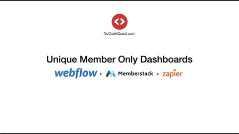 Unique Member Dashboards In Webflow With Memberstack Youtube